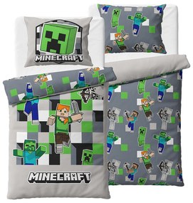 Dětské povlečení Minecraft Objev svůj Svět, 140 x 200 cm, 70 x 90 cm