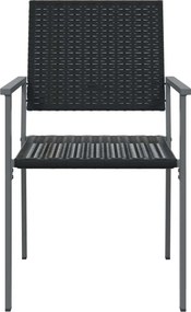 vidaXL Zahradní židle 6 ks černé 54 x 62,5 x 89 cm polyratan [3187084]