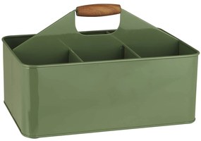 IB LAURSEN Plechový úložný box s přihrádkami Green, zelená barva