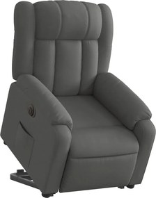 Elektrické zvedací polohovací křeslo tmavě šedé textil 3205341
