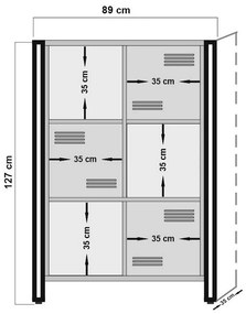 Designový regál Ilaria 89 cm borovice