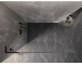 Mexen Lunar L sprchová stěna levá 100 x 200 cm, 8 mm čiré sklo, černá matná, 830L-100-000-70-00-L