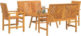 Zahradní lounge set 5 ks Hnědá Masivní akátové dřevo 3154129