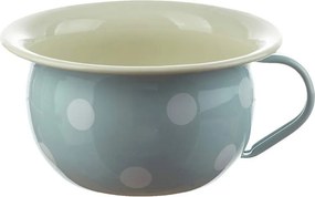Modrá smaltovaná mísa s uchem a puntíky Blue dot - Ø 18*10cm - 1L