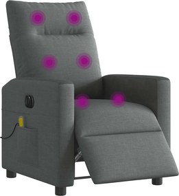 Elektrické masážní polohovací křeslo tmavě šedé textil 3324046