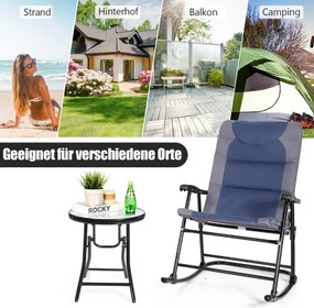 Costway 3dílná skládací bistro sada venkovních houpacích křesel se stolkem