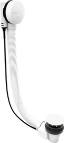 Polysan Marble - Vanová odtoková a přepadová souprava, délka 80 cm, bílá 11042.10