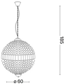 Ideal Lux - LED Křišťálový lustr na řetězu LUXOR 12xG9/3W/230V pr. 60 cm čirá