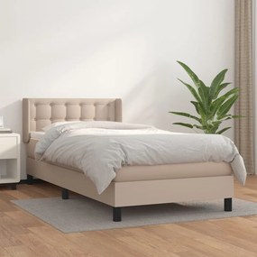 vidaXL Box spring postel s matrací 90x190 cm umělá kůže [3130751] Barva: cappuccino