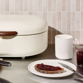 Bílý hrnek z kostního porcelánu 410 ml Ora Gloss – Salt&amp;Pepper