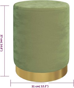Kulatá stolička s úložným prostorem mechově zelená samet 31 x 37 cm 340292