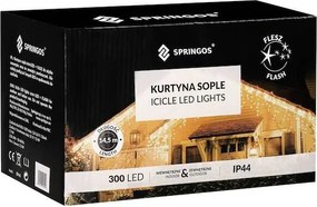 LED krápníky - 14,5m, 300LED, IP44, multicolor + záblesky