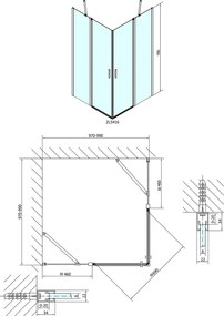 Polysan Polysan, ZOOM LINE čtvercová sprchová zástěna 1000x1000mm, čiré sklo, ZL5416