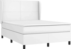 Box spring postel s matrací bílá 140x200 cm umělá kůže 3128914