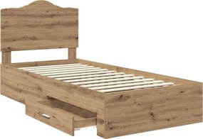 Rám postele s čelo Artisanový dub 100 x 200 cm Kompozitní dřevo 3413647