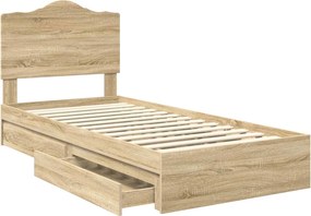 Postel s úložným prostorem se zásuvkou Sonoma dub 70 x 190 cm 3413557