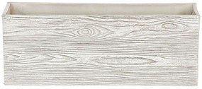 Bílý květináč, imitace dřeva 54 x 17 x 21 cm PAOS Beliani