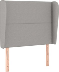 Čelo postele typu ušák světle šedé 103x23x118/128 cm textil 3117806