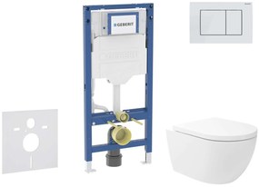 Geberit Duofix - Set předstěnové instalace, klozetu Oudee Vortex a sedátka softclose, tlačítko Sigma20, bílá/bílá mat SANI11CA3178B