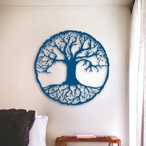 Strom života 8 - kovový obraz na zeď Velikost: 150cm, Barva: Blue