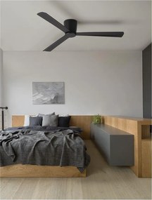 NV 9952330 Stropní ventilátor DELL tělo z hliníku matná černá 3ABS dřevěné listy - NOVA LUCE