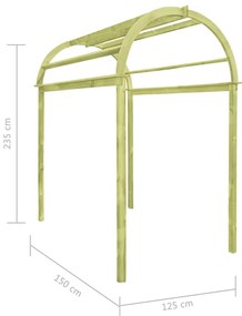 vidaXL Marketos Trelážový oblouk 125 x 150 x 235 cm impregnovaná borovice