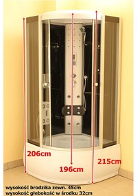 BPS-koupelny Hydromasážní box HYD-R712B 110, 110x110 bez sauny