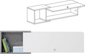 Závěsná police SIGMA SI 13 | 110 cm | bílá/beton