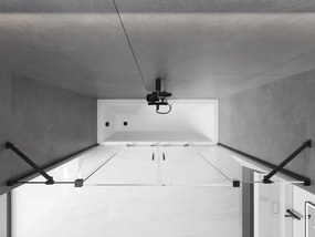 Mexen Velar Duo paravan vanová 2-křídlový posuvný 170 x 150 cm, transparentní, černý - 896-170-000-02-70