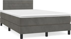 Box spring postel s matrací tmavě šedá 120 x 200 cm samet 3141354