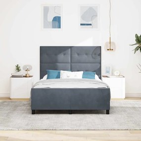 Postel s boxspringem s čelo Tmavě šedá 160 x 200 cm samet 3344952