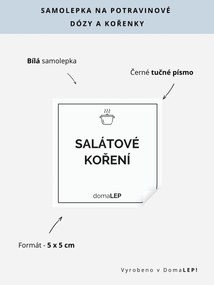 Samolepka na kořenky SALÁTOVÉ KOŘENÍ bílá 5 × 5 cm tučné písmo