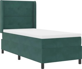 Postel s boxspringem s čelo Tmavě zelená 100 x 200 cm samet 3341999