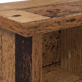 věšák, nástěnný, 4 poličky, háčky, kompozitní dřevo, 26x75x16 cm, staré dřevo, Dekorino TK20260021