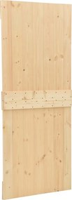vidaXL Posuvné dveře s kováním 80 x 210 cm masivní borovice [3092525] Barva: Hnědá