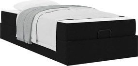 Rám postele s matrací 2 ks Černá textil 3399454