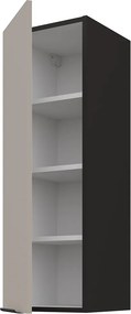 ARIA cb | horní skříňka 30 G-90 1F policová | 30 cm | VYSOKÁ | ANTI FINGERPRINT povrch | černá/béžová