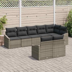 Set pohovek 8 ks Šedá polyratan 3346769