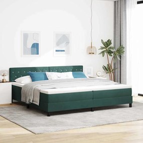 Postel s boxspringem s matrací Tmavě zelená 200 x 200 cm samet 3339131