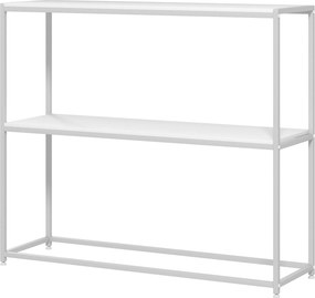 HOMCOM Předsíňový konzolový stůl s otevřenou policí a ocelovým rámem proti převrhnutí pro obývací pokoj a chodbu 100x30x87 cm Bílá