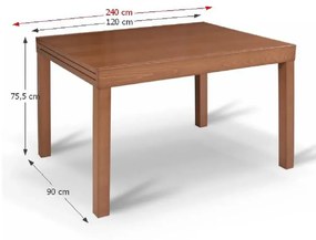 Kondela Jídelní stůl, rozkládací, třešeň, 120-240x90 cm, FARO