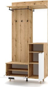 Předsíňová stěna Nordic 100 cm dub Evoke/bílá