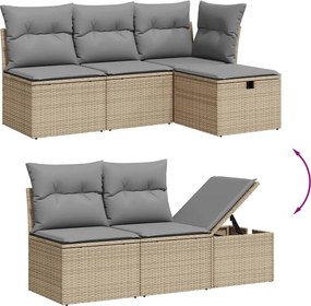 7dílná zahradní sedací souprava s poduškami béžová polyratan 3274979