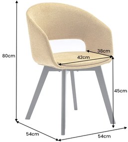 Designová židle Colby hořčicová žlutá