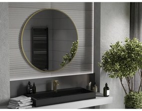 Mexen Loft, kulaté koupelnové zrcadlo 100 cm, barva rámu zlatá lesklá, 9850-100-100-000-50