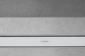 Hansgrohe RainDrain Match, sprchový žlab s roštem z nerezavějící oceli 800, s výškově stavitelným rámem, matně bílá, HAN-56038700