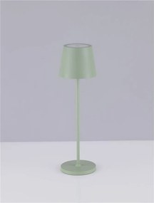NV 9223405 Venkovní stolní lampa SEINA olivově zelený hliník a akryl LED 2W 2700K 5V DC IP54 vypínač na těle nabíjecí s PG základnou nebo USB C kabelem - NOVA LUCE