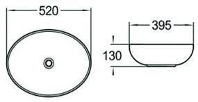 Mexen Jowita, umyvadlo na desku 52 x 39 cm, černá matná, 21355285