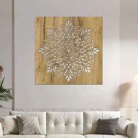 dřevo života Dřevěná mandala LÁSKYPLNÉHO DOMOVA Zvolte rozměr (cm): 60x60, Zvolte barvu dekoru: Dub zlatý