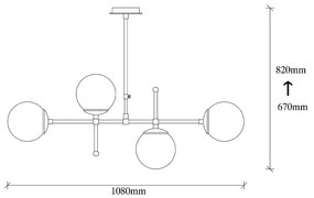 Designový lustr Parisa 108 cm černý